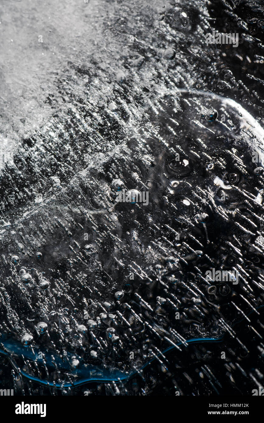 Ice with water bubbles close-up Stock Photo - Alamy