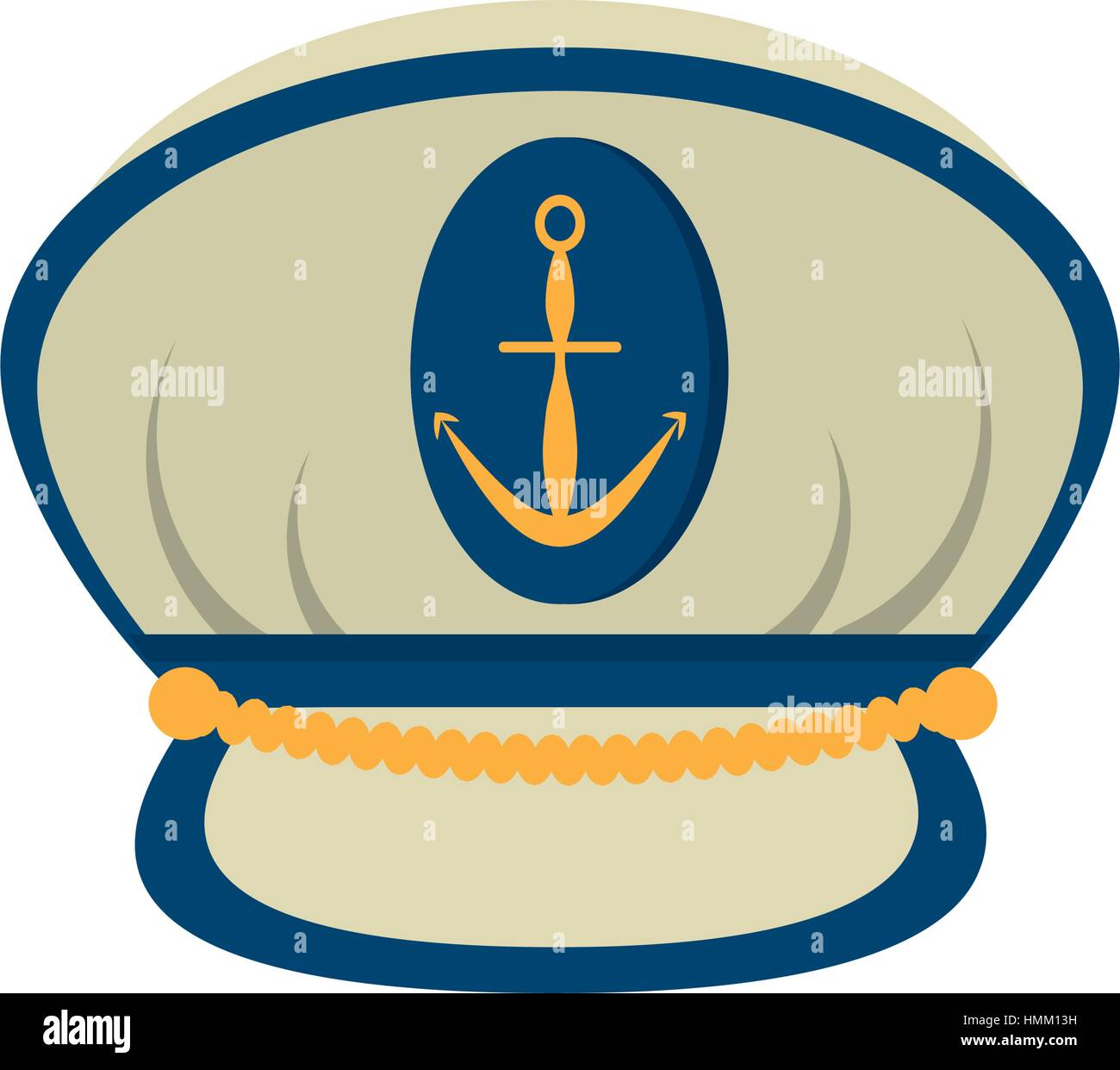 marine cap captain board with anchor vector illustration eps 10 Stock ...