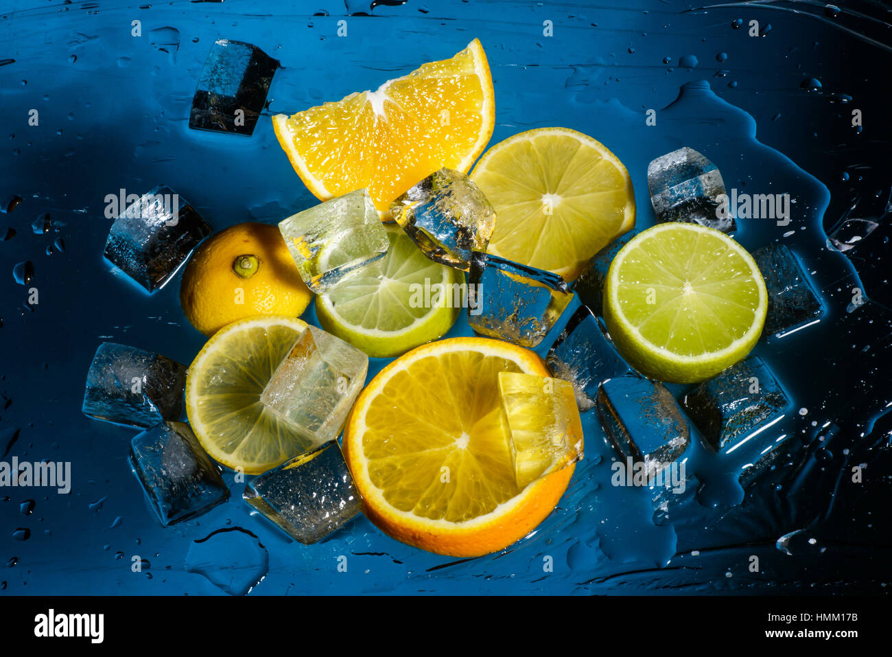 Freshness fruits and cristal cube of ice Stock Photo - Alamy