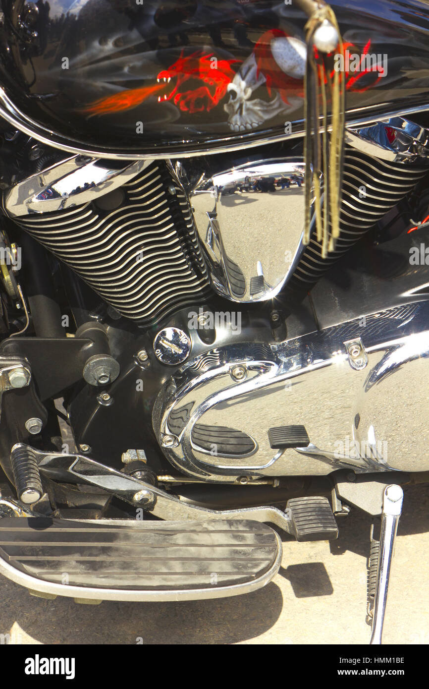 Shiny motorcycle engine Stock Photo - Alamy