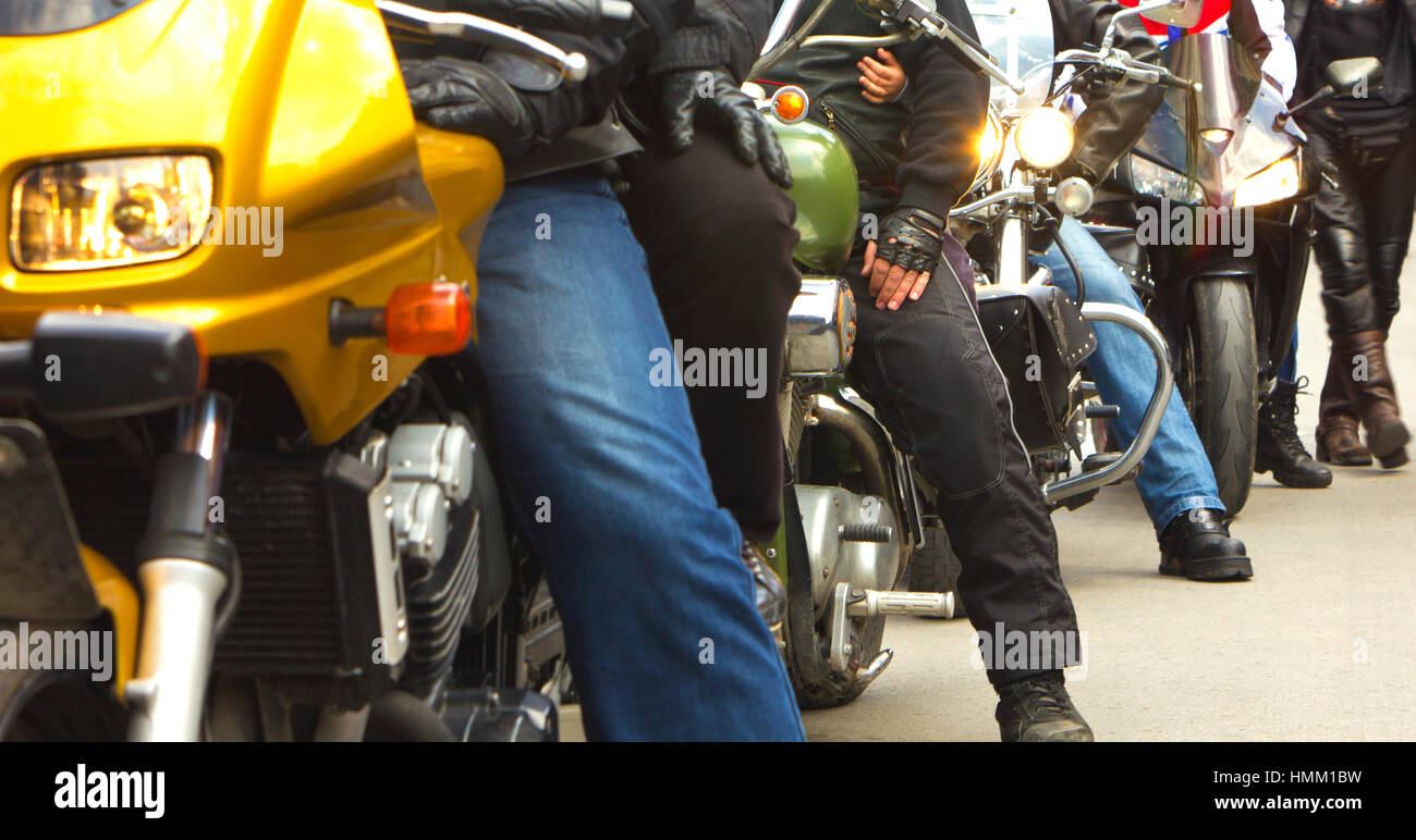 Motorcycles and riders Stock Photo - Alamy