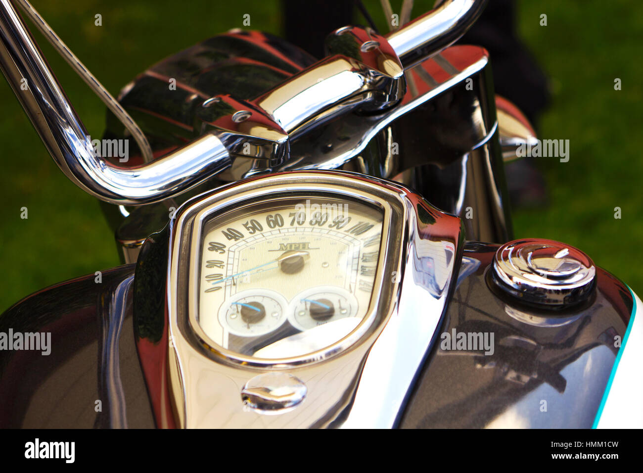Shiny chrome plated motorcycle Stock Photo - Alamy