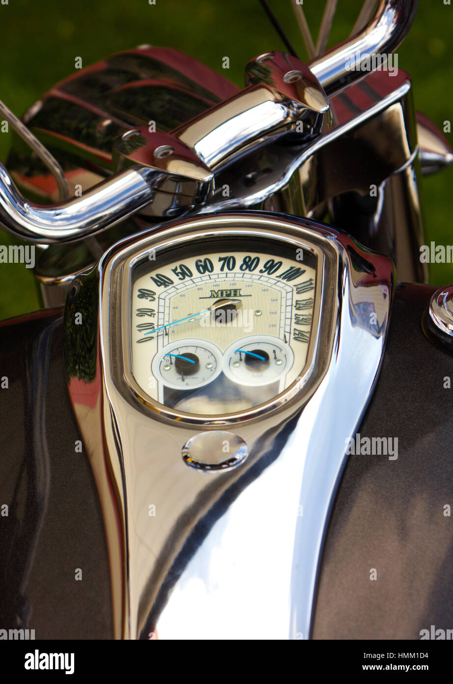 Shiny chrome plated motorcycle Stock Photo - Alamy