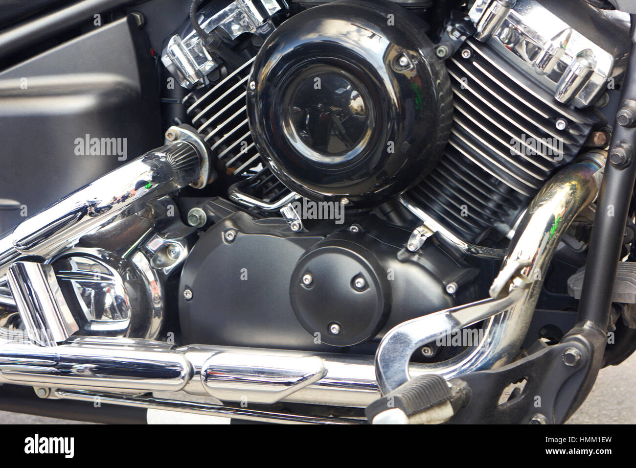 Shiny motorcycle engine Stock Photo - Alamy
