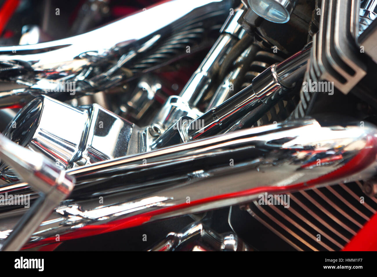 Shiny motorcycle engine Stock Photo - Alamy