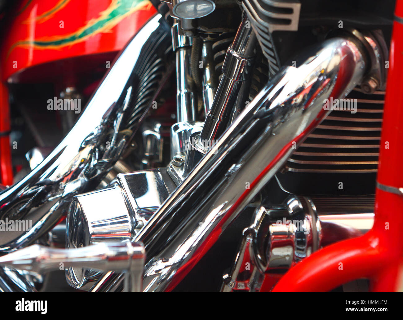 Shiny motorcycle engine Stock Photo - Alamy