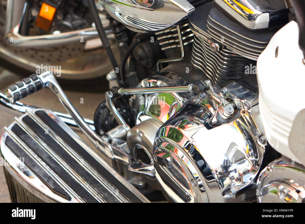 Shiny motorcycle engine Stock Photo - Alamy