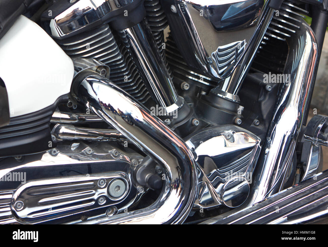 Shiny motorcycle engine Stock Photo - Alamy