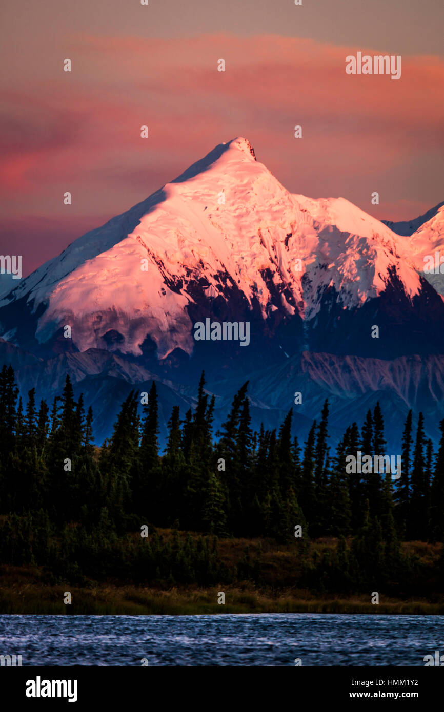 AUGUST 29, 2016 - Sunset on Mount Denali previously known as Mount ...