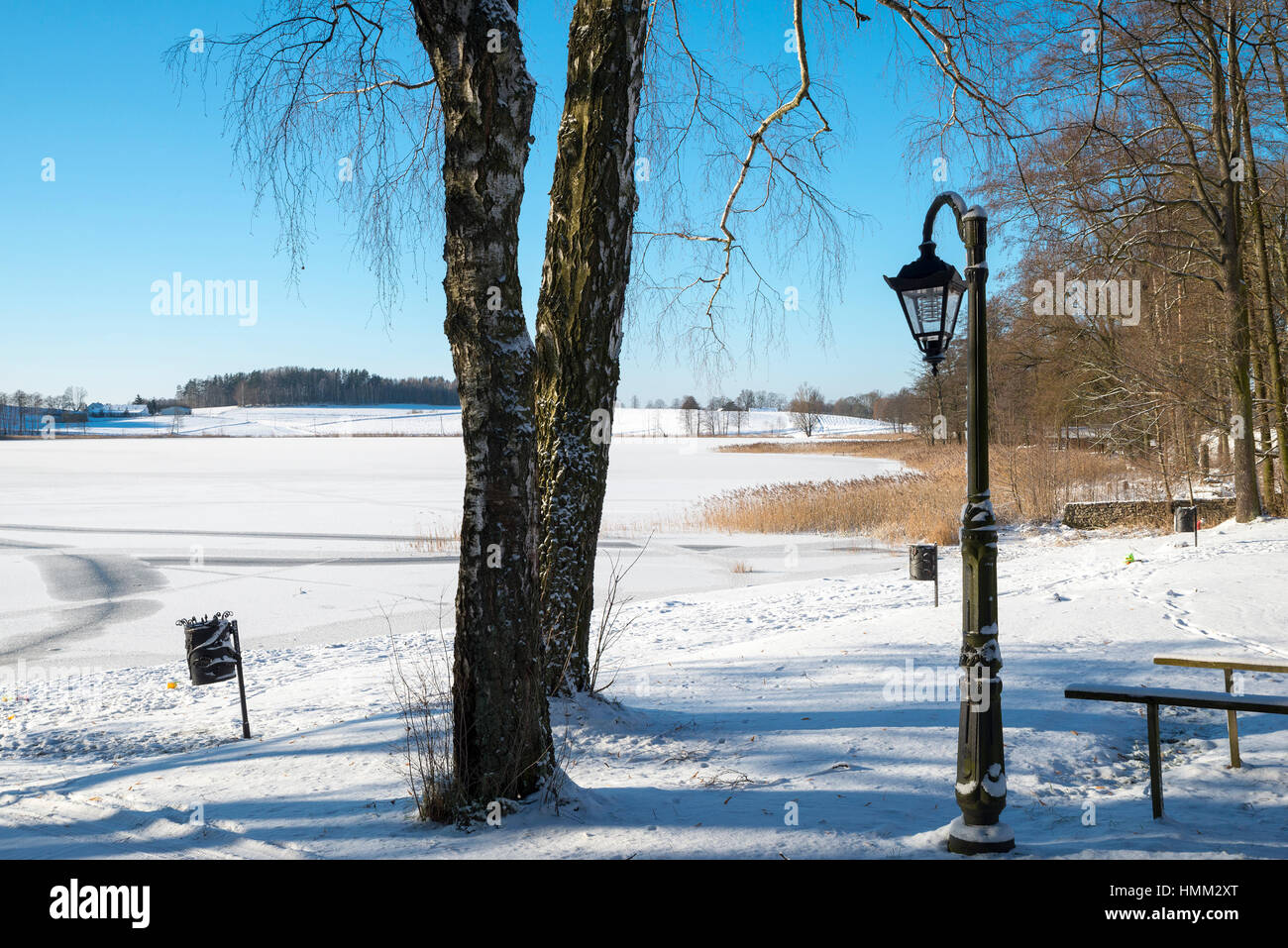 Winter in Zalesie, Gmina Barczewo, within Olsztyn County, Warmian ...