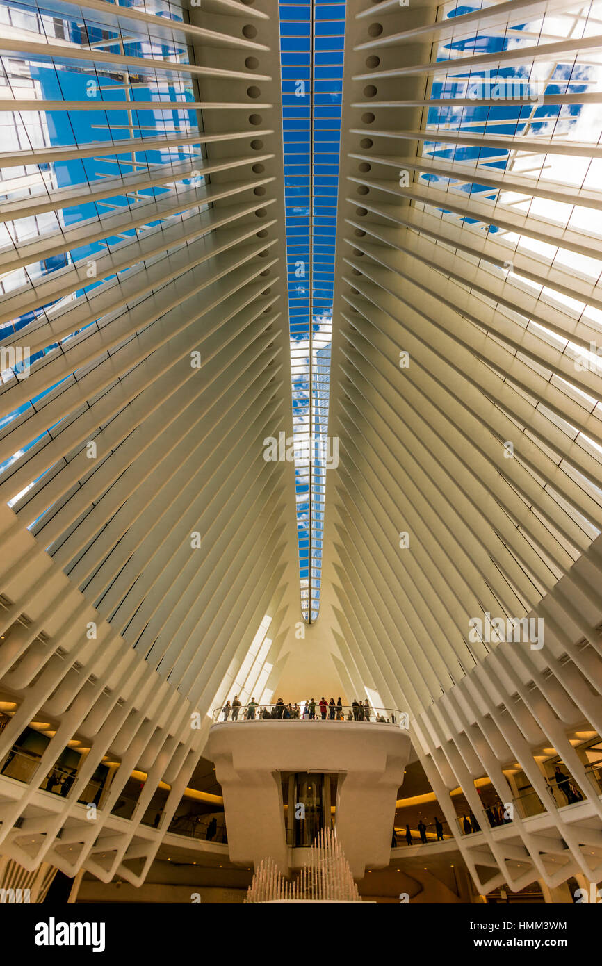 OCTOBER 24, 2016, Interior of Oculus Building, .main hall of the new ...