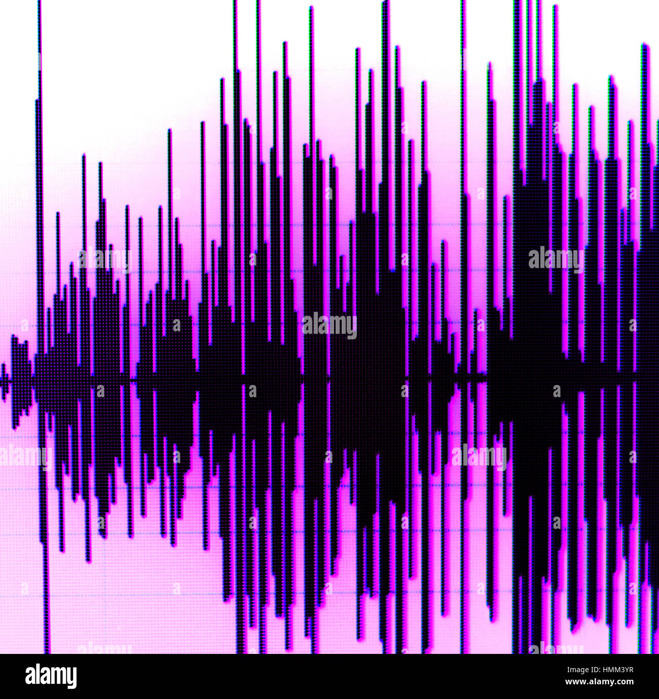 Sound recording studio audio wave on computer screen in professional ...