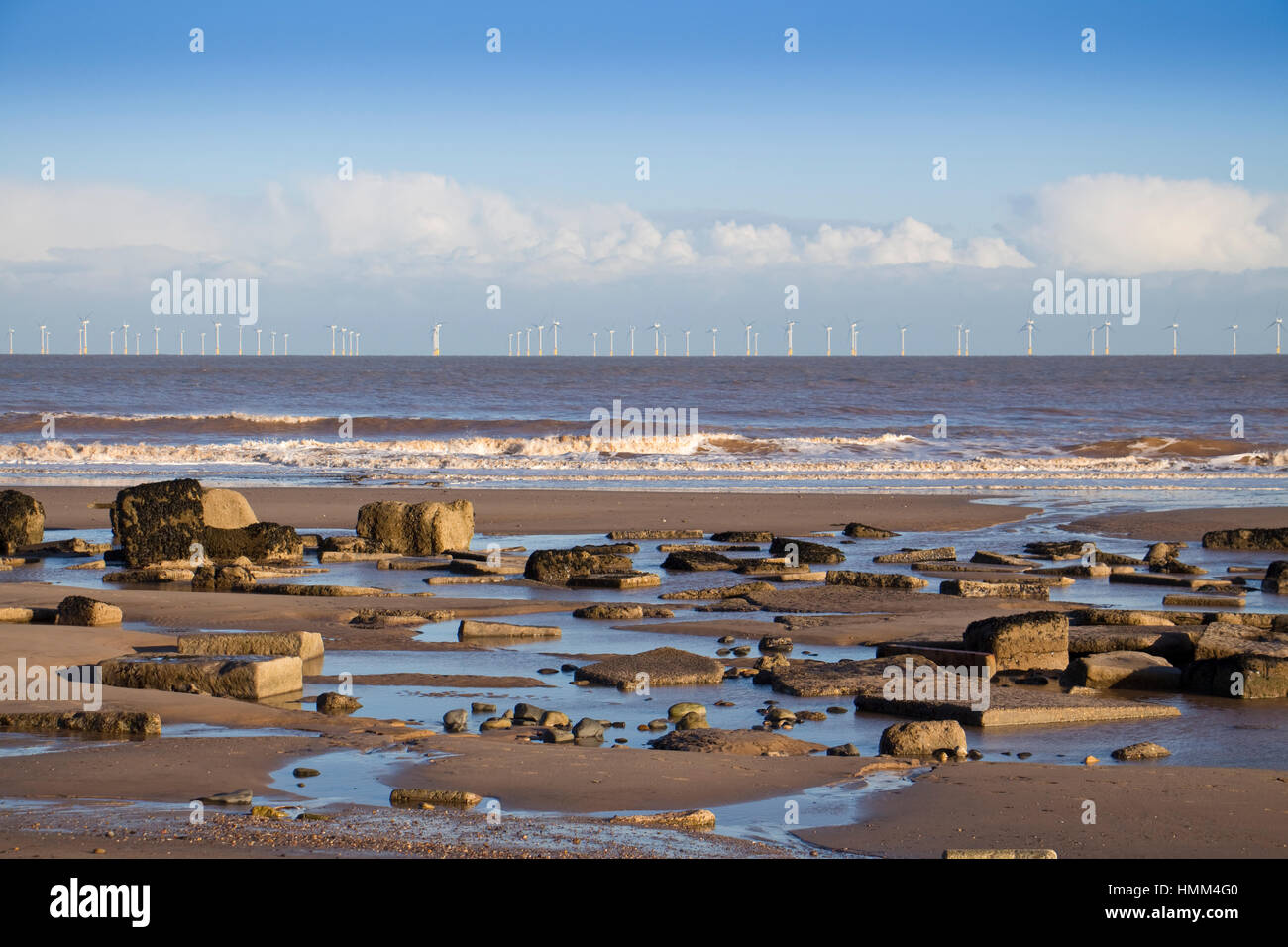Off shore wind farm near Spurn Point, East Yorkshire, UK Stock Photo ...