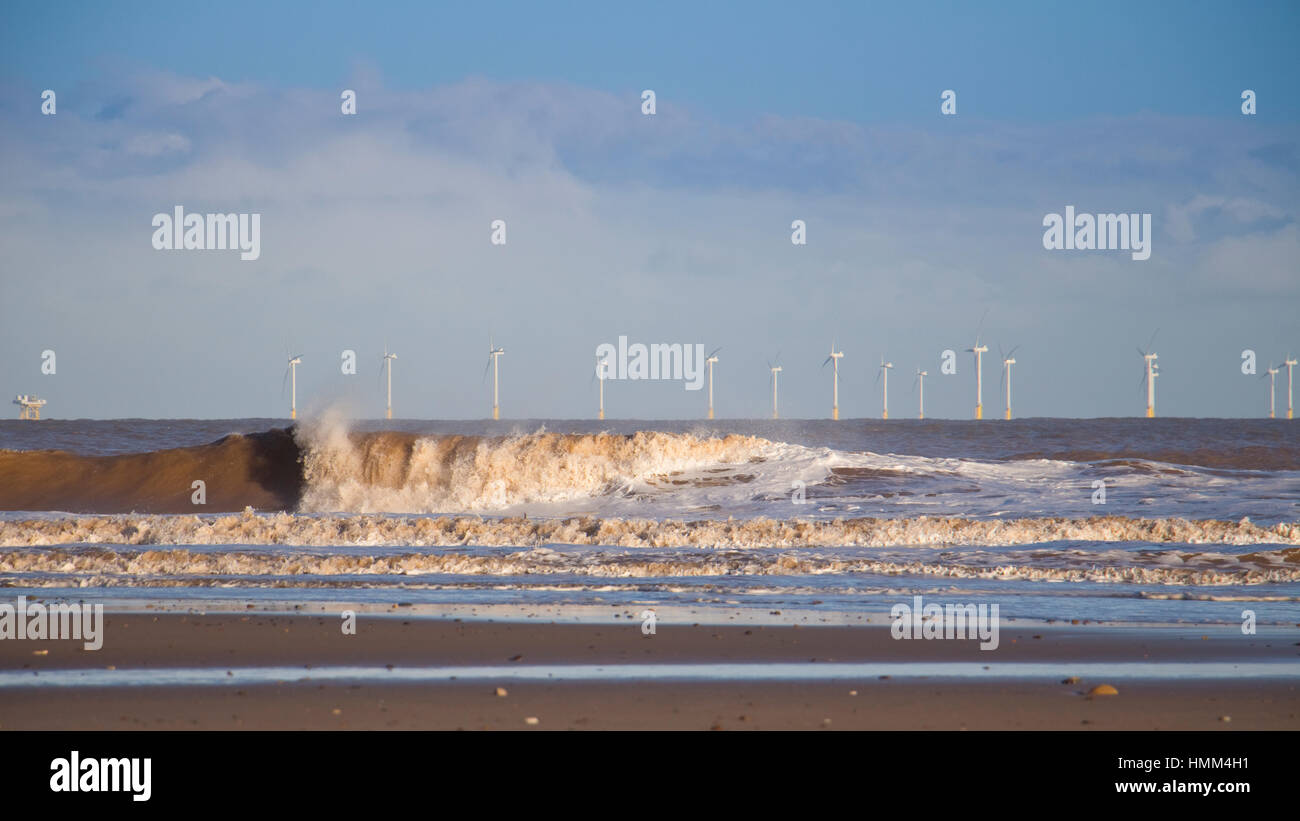 Off shore wind farm near Spurn Point, East Yorkshire, UK Stock Photo ...
