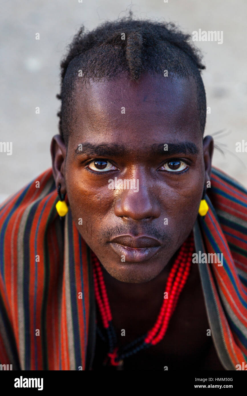 Portrait Of A Hamer Man At The Turmi Monday Market, Turmi, Omo Valley ...