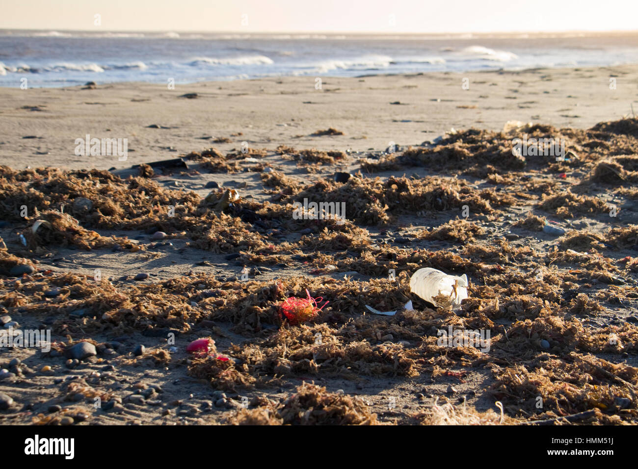 Plastics and litter on beach at Spurn Point, East Yorkshire, UK Stock ...