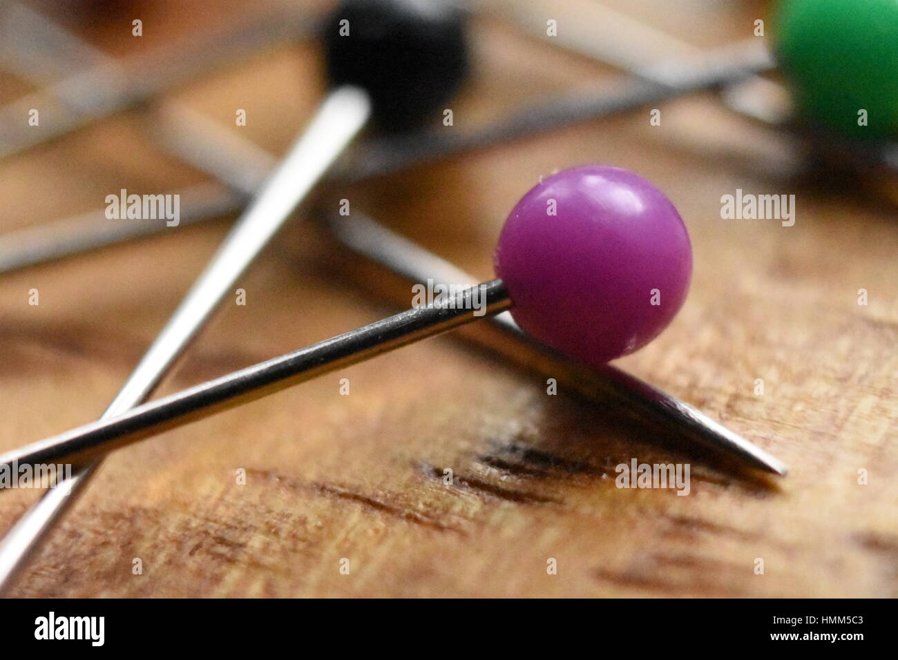 Macro photo about colorful pins Stock Photo - Alamy