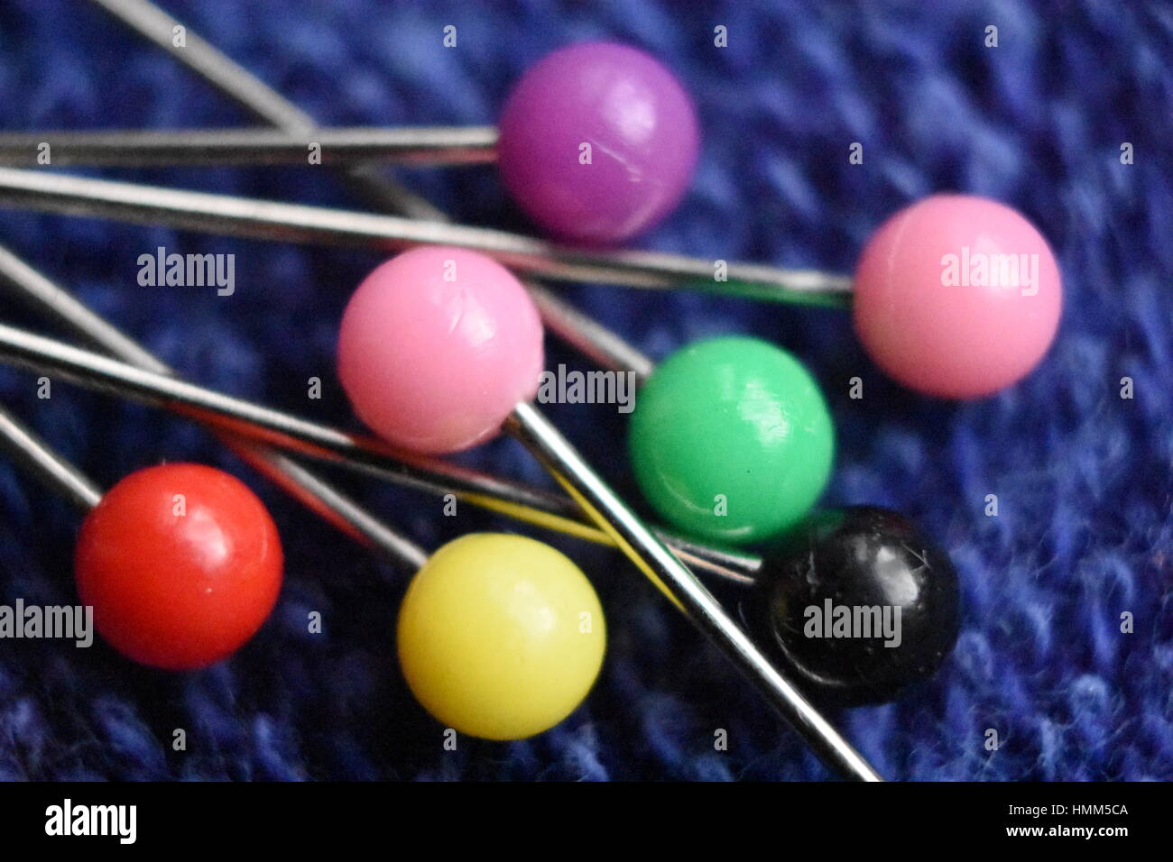 Macro photo about colorful pins Stock Photo - Alamy