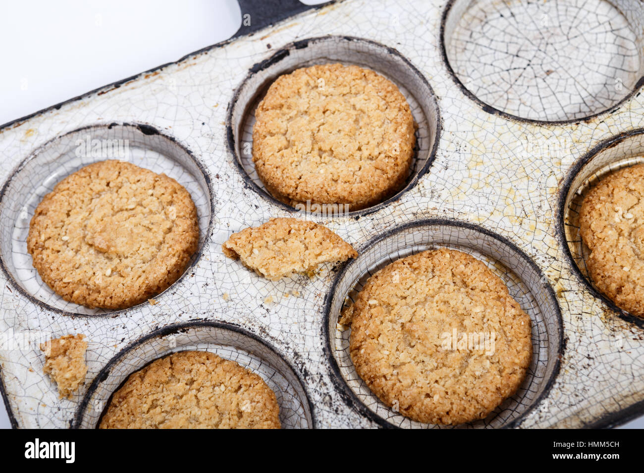Cookies in a frying pan. Rustic style Stock Photo - Alamy