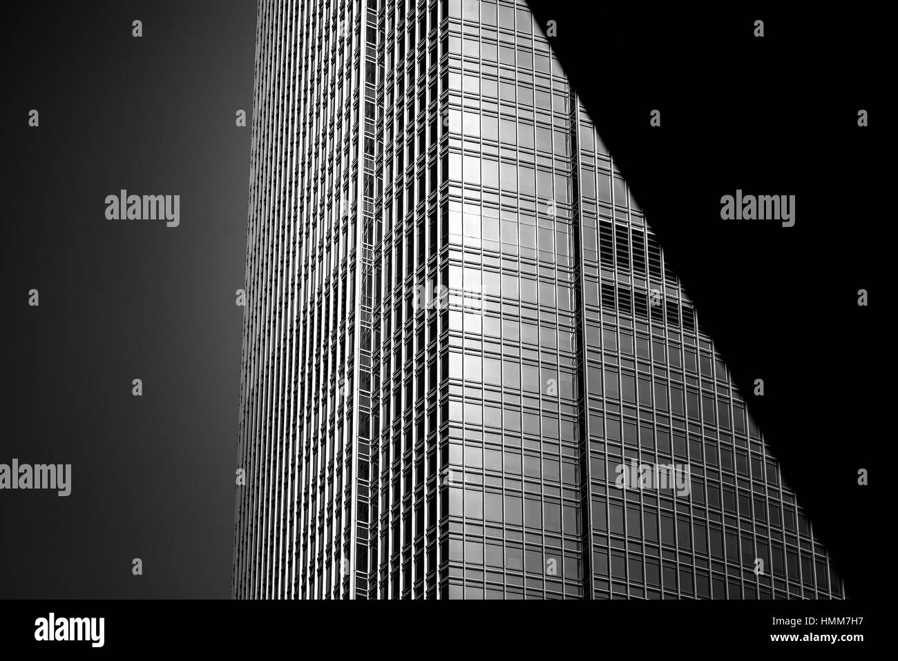 Windows of commercial building in Hong Kong with B&W color Stock Photo ...