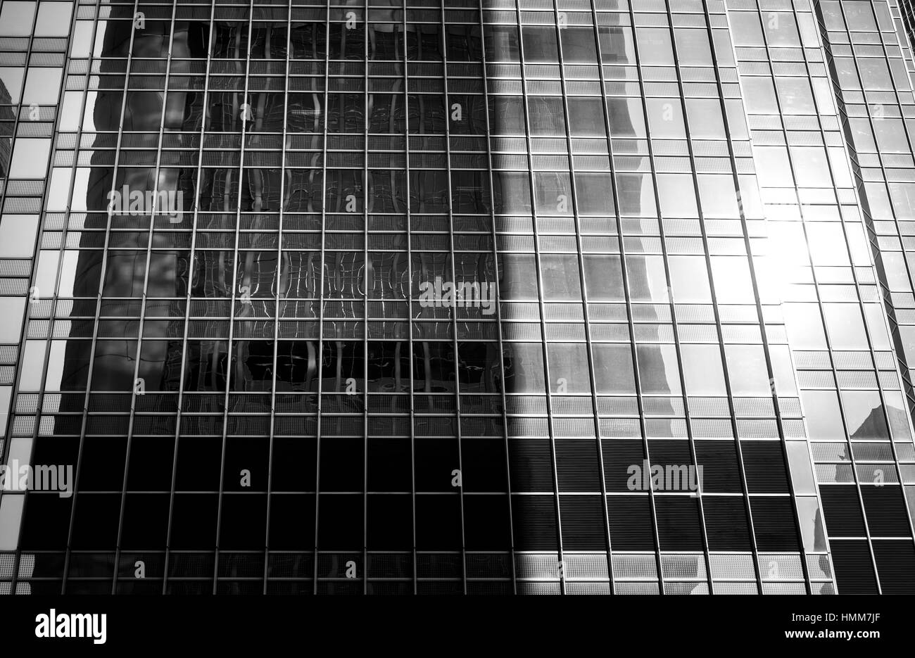 Windows of commercial building in Hong Kong with B&W color Stock Photo ...