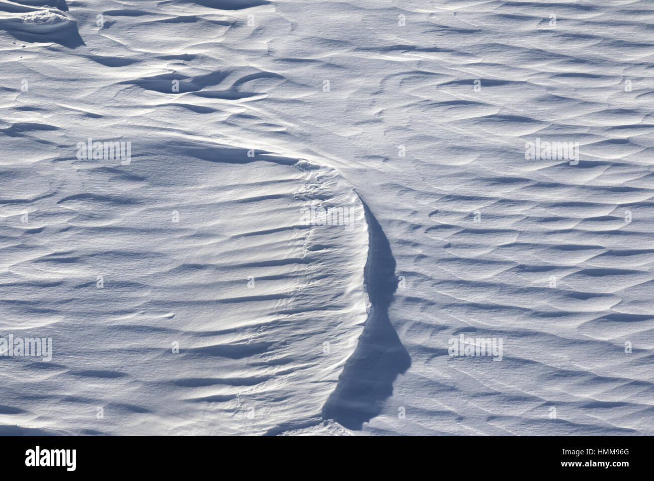 Off piste slope after snowfall in ski resort at sun wind day Stock ...