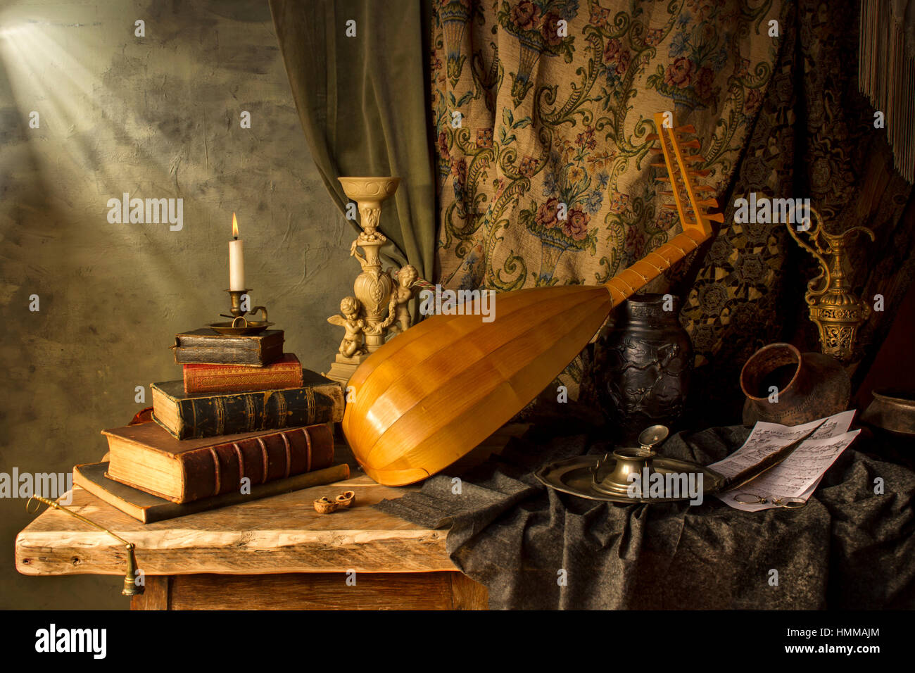 Still Life with Lute II Stock Photo - Alamy