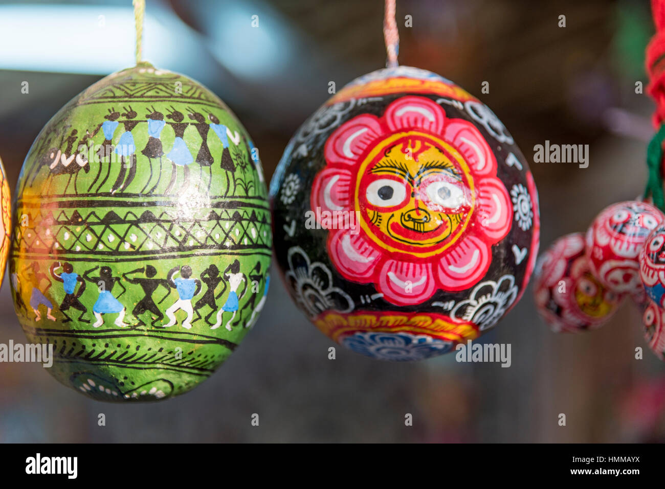 Beautiful handmade decorative items at a shop for sale. The crafts of ...