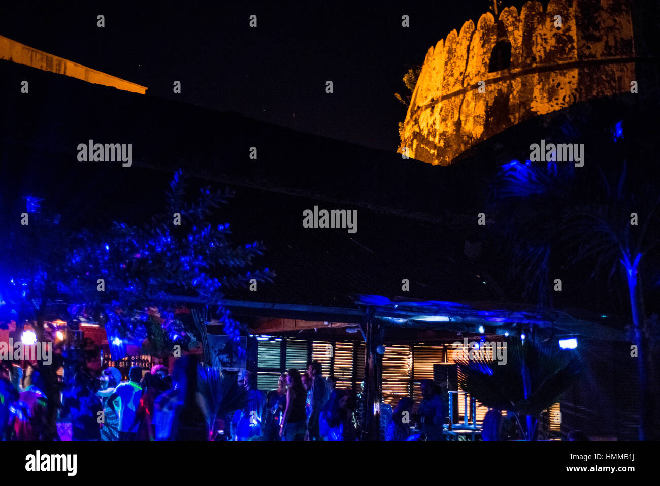 Night party at the area of the Old Fort in Stone Town, Zanzibar ...