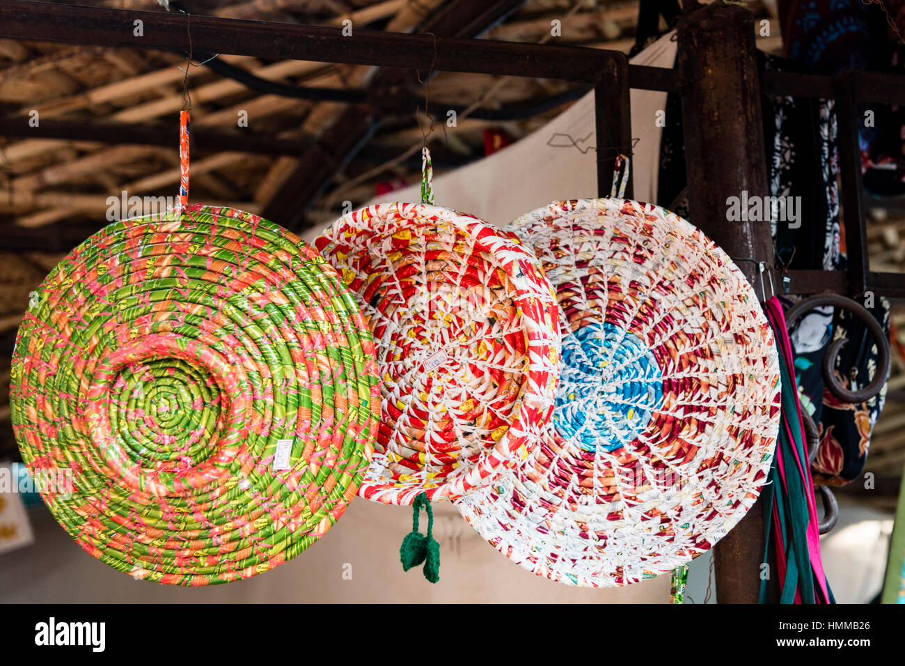 Beautiful handmade decorative items at a shop for sale. The crafts of ...