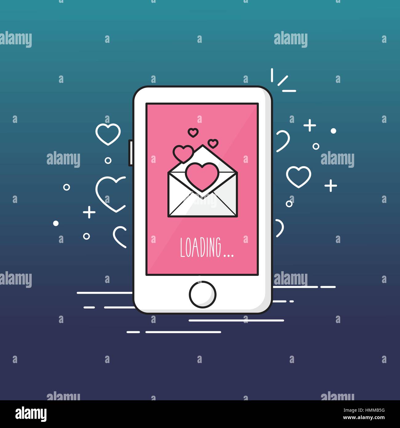 Phone heart emoji Stock Vector Images - Alamy