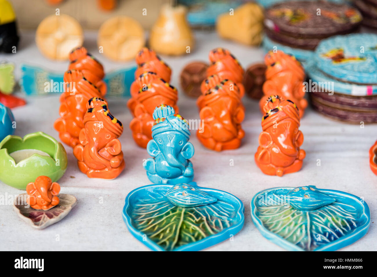 Beautiful handmade decorative items at a shop for sale. The crafts of ...