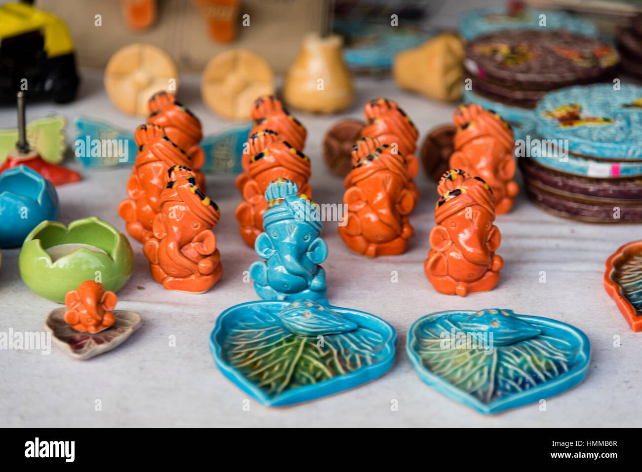 Beautiful handmade decorative items at a shop for sale. The crafts of ...