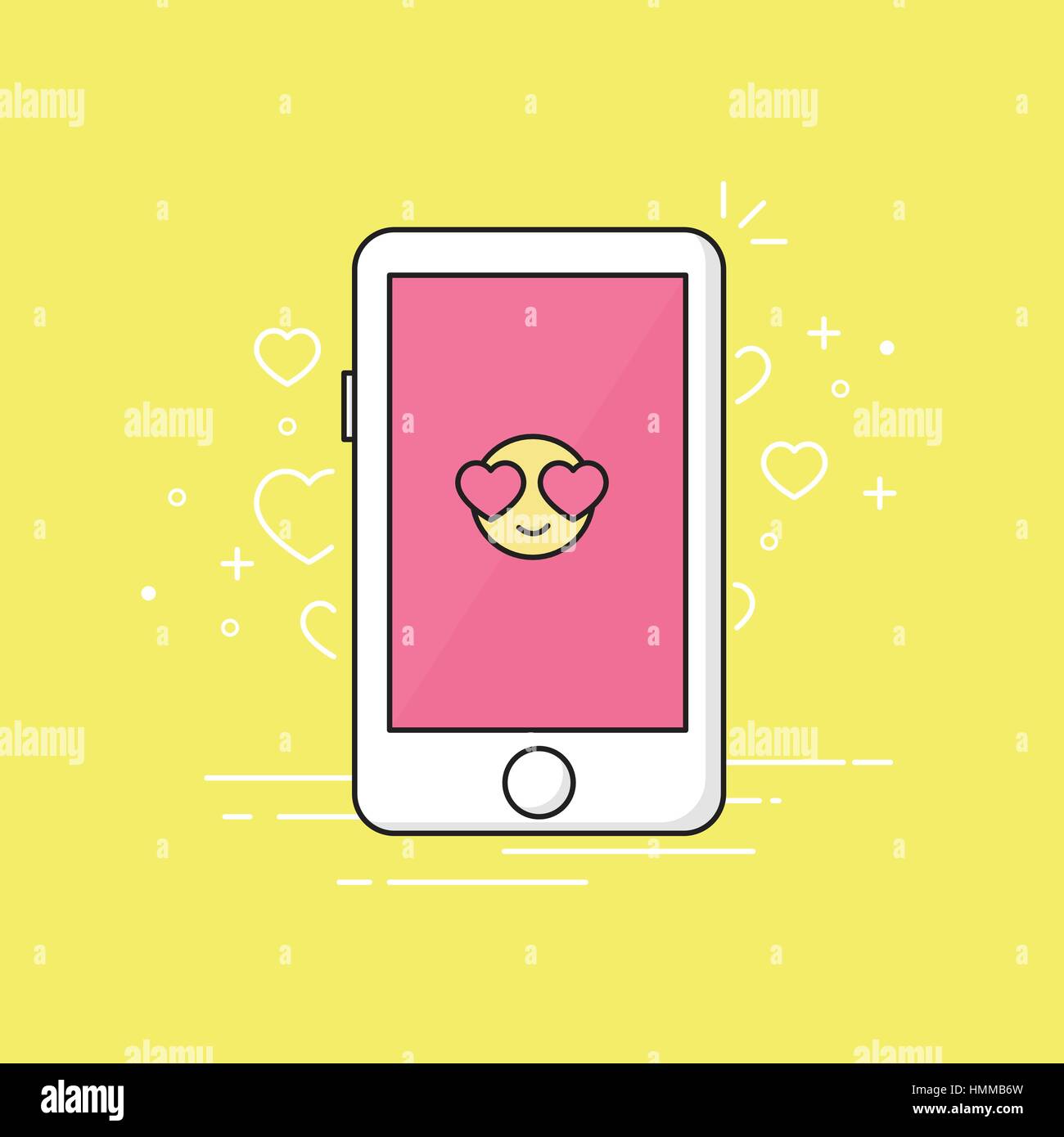 Phone heart emoji Stock Vector Images - Alamy