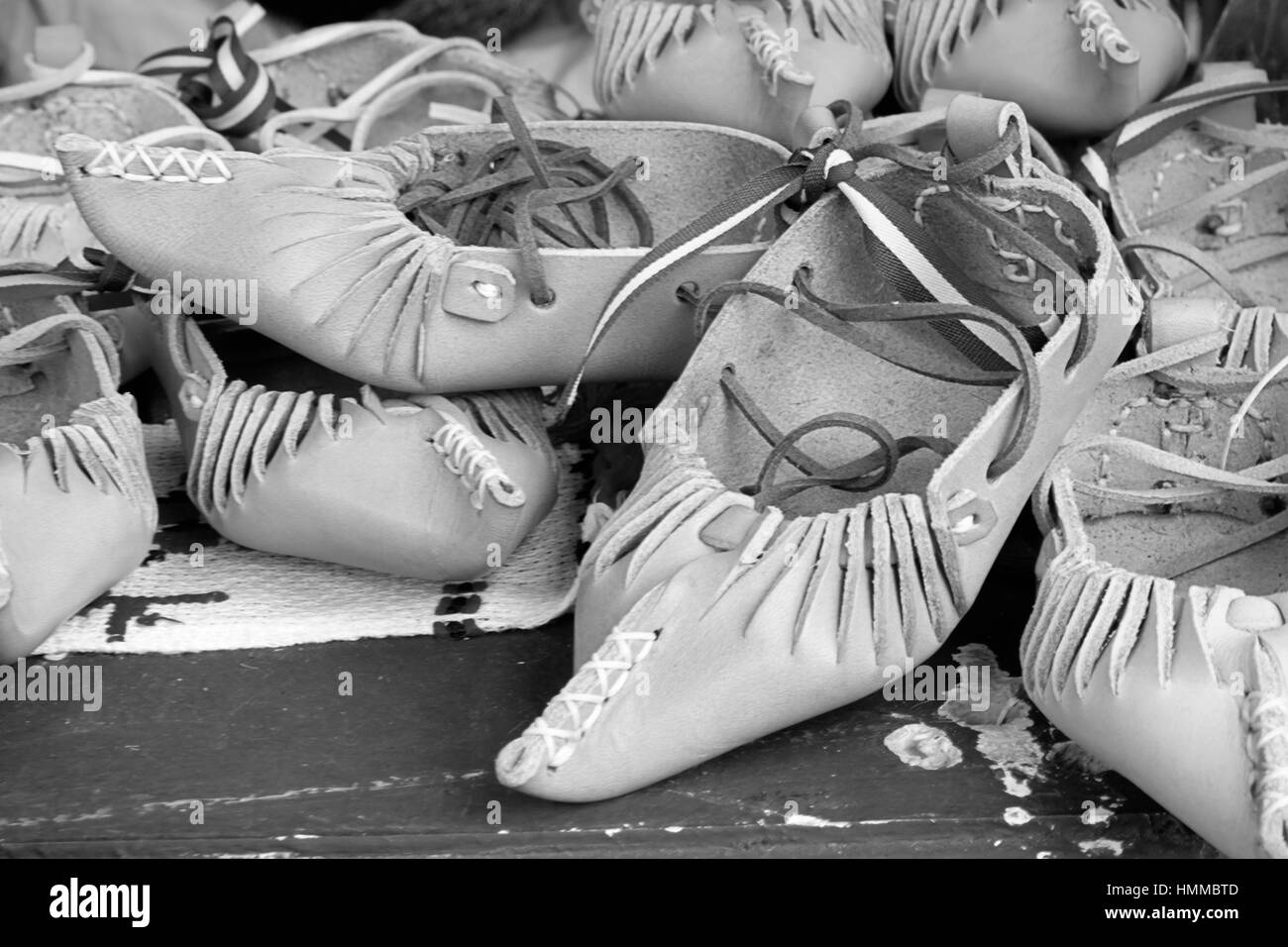 Retro leather shoes Stock Photo - Alamy