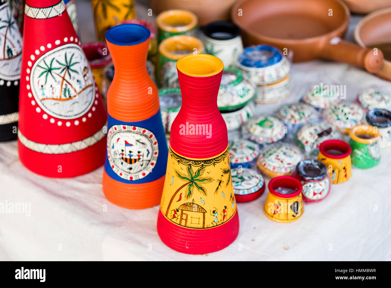 Beautiful handmade decorative items at a shop for sale. The crafts of ...
