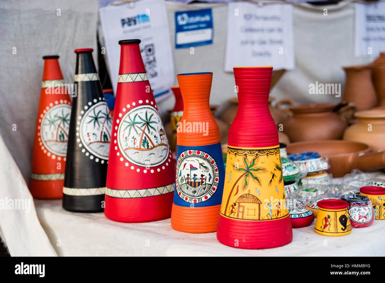 Beautiful handmade decorative items at a shop for sale. The crafts of ...