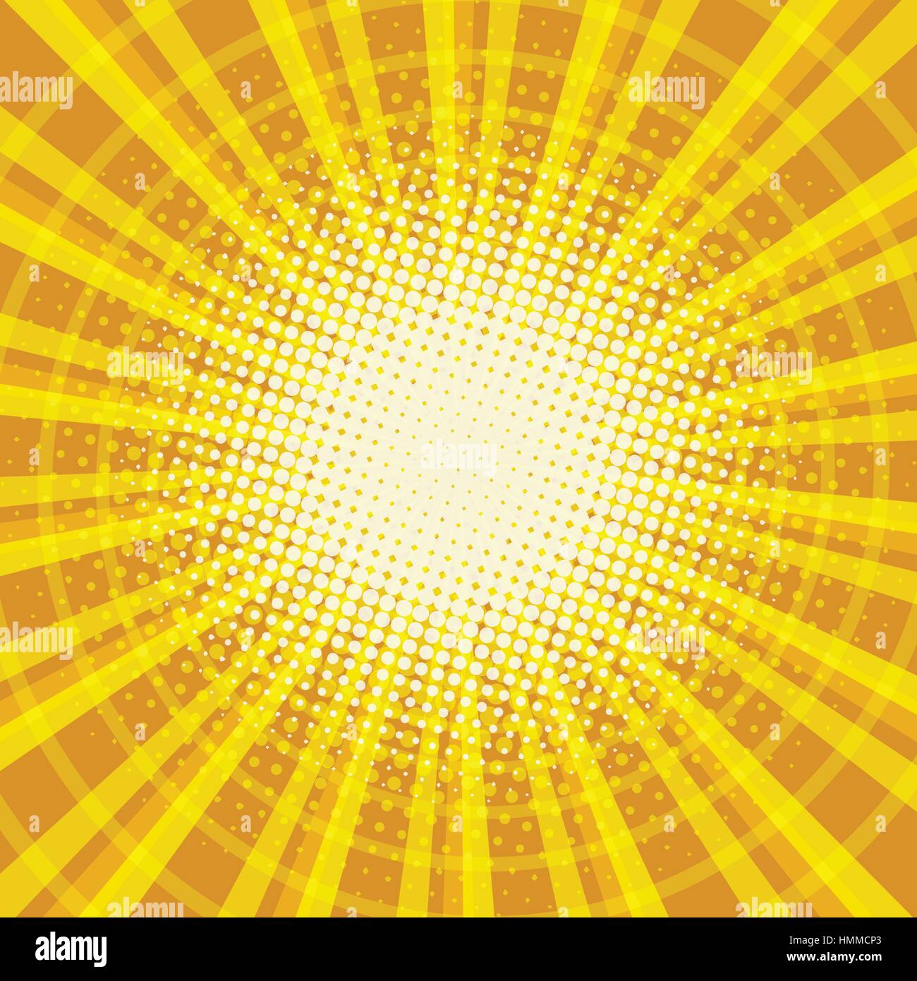 Yellow orange rays pop art retro vintage background Stock Vector Image ...