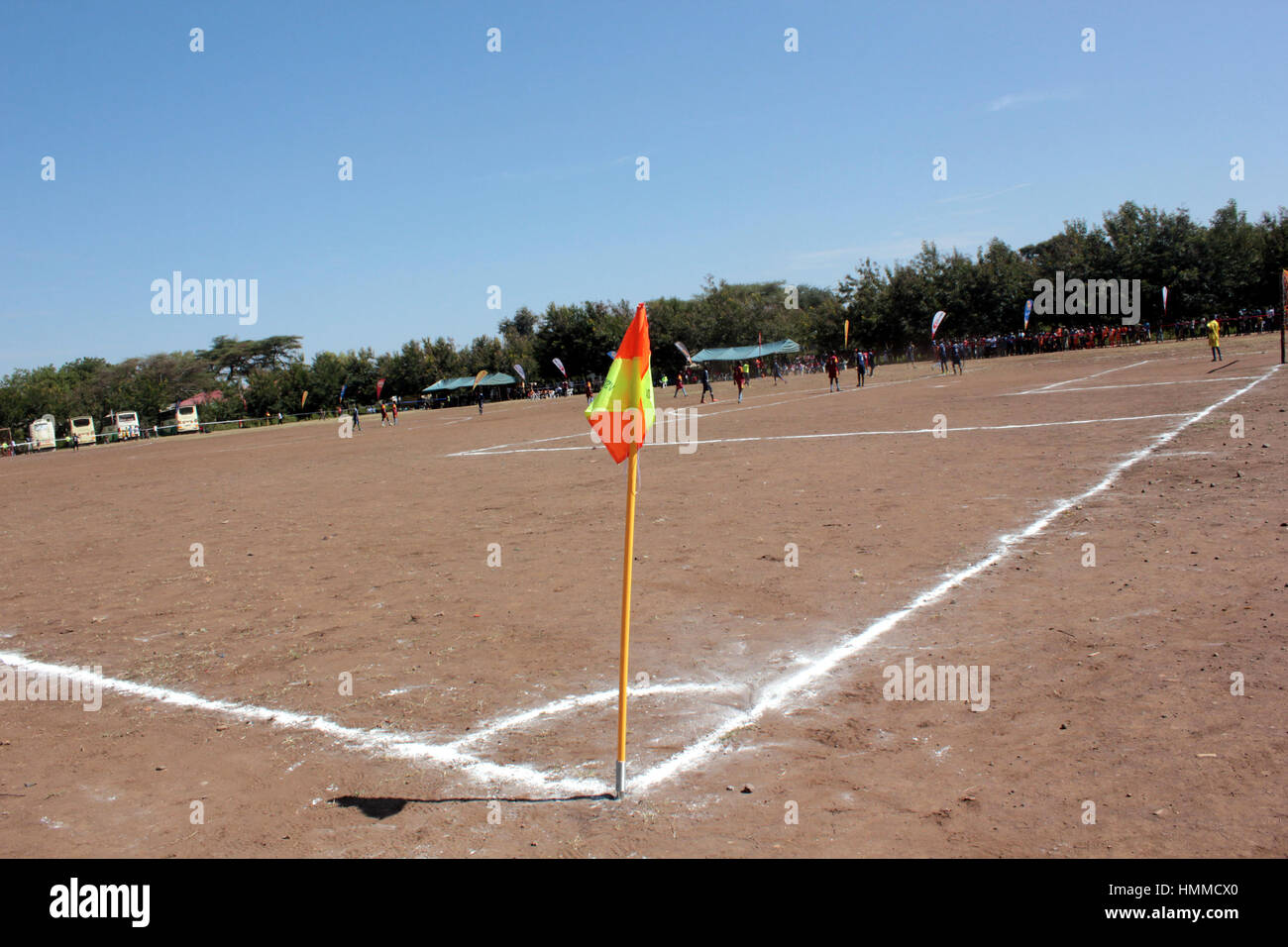 Children take time to play soccer in Moroto town in Uganda Stock Photo ...