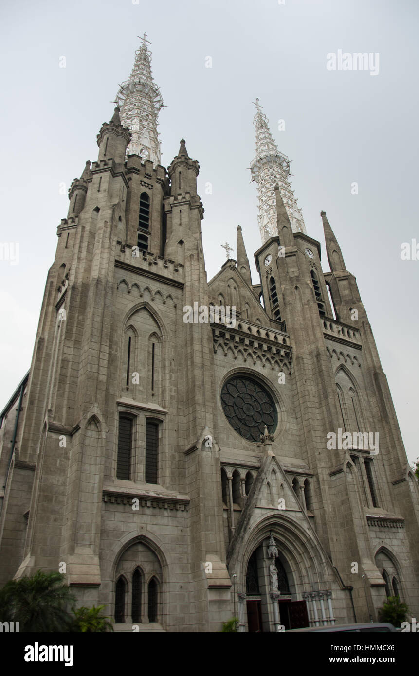 Indonesia jakarta cathedral catholic church hi-res stock photography ...