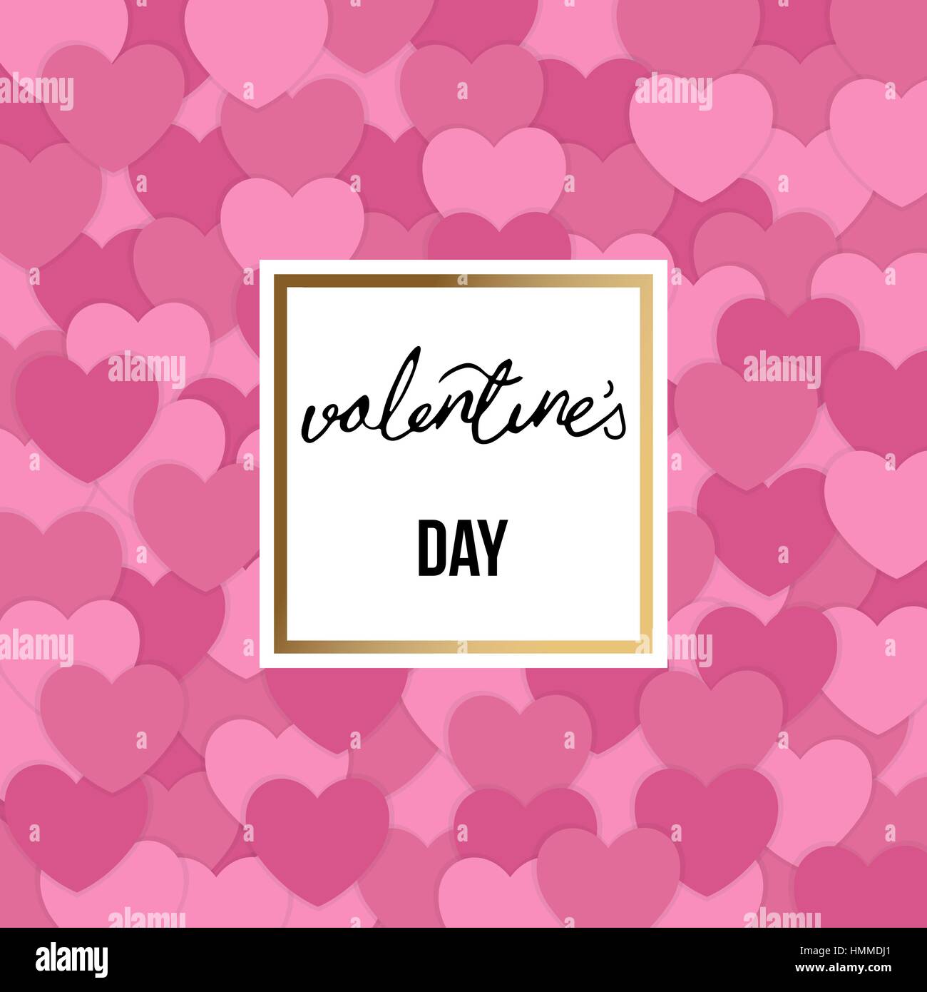 Valentine's day card design with pink hearts. Valentine's day. Vector ...