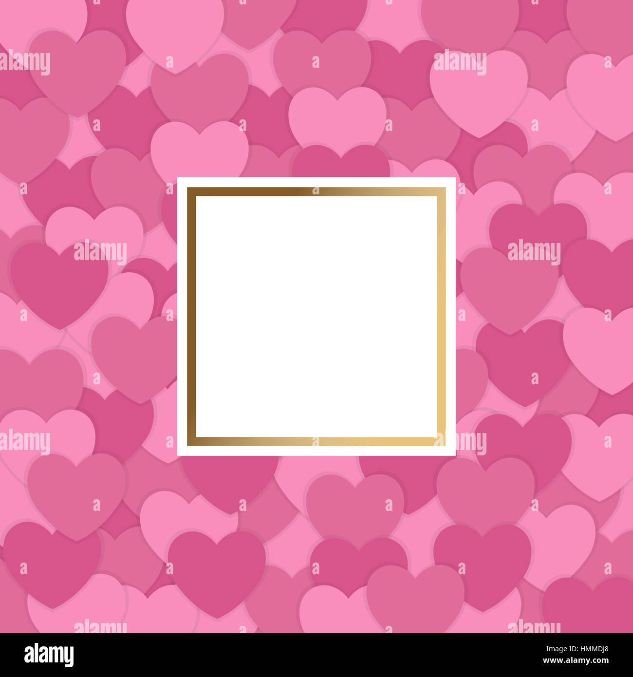Card design with pink hearts. Valentine's day. Vector illustration ...