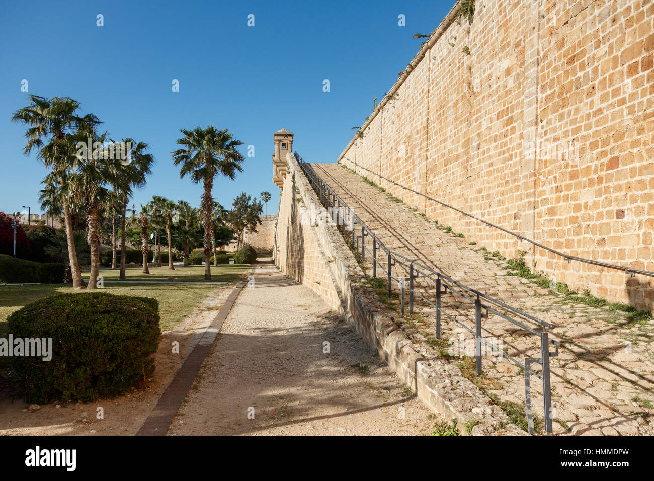 Rampart walls in old city fortress Akko (Acre), Israel, 2016 Stock ...