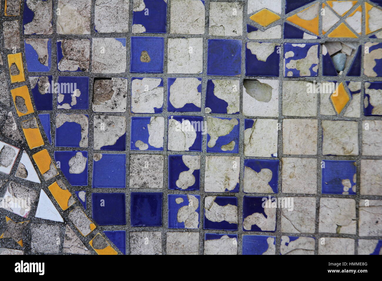Worn Tile Mosaic Stock Photo - Alamy