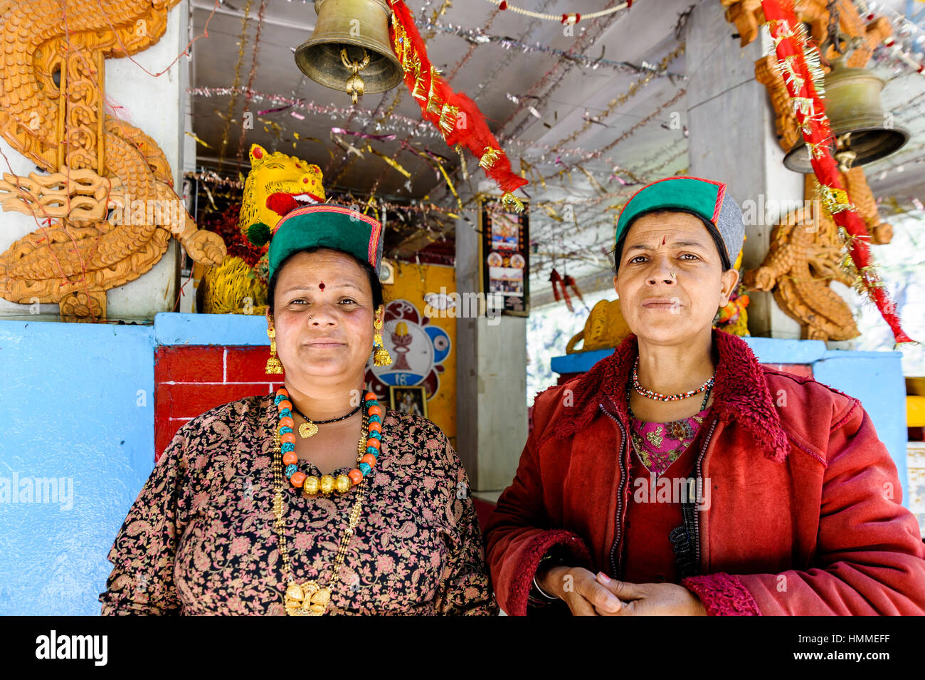 Close-up of an Indian Women in Himalayas wearing their colorful ...