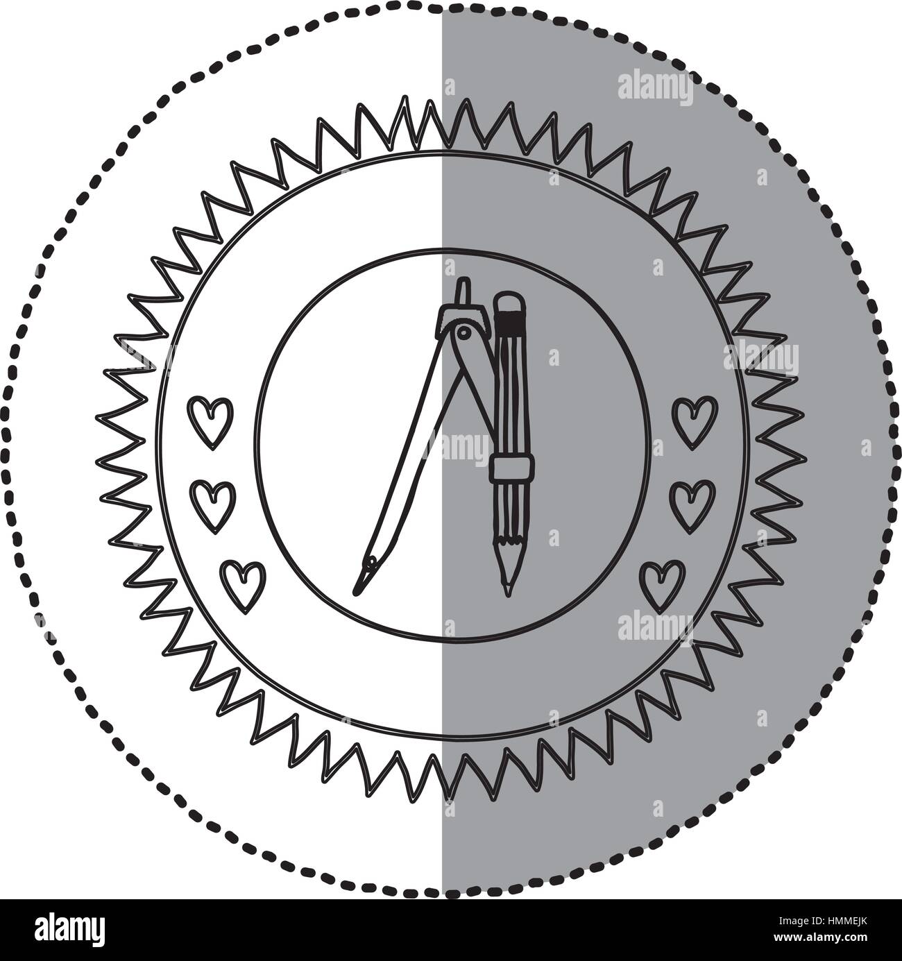 Compass school utensil Stock Vector Image & Art - Alamy