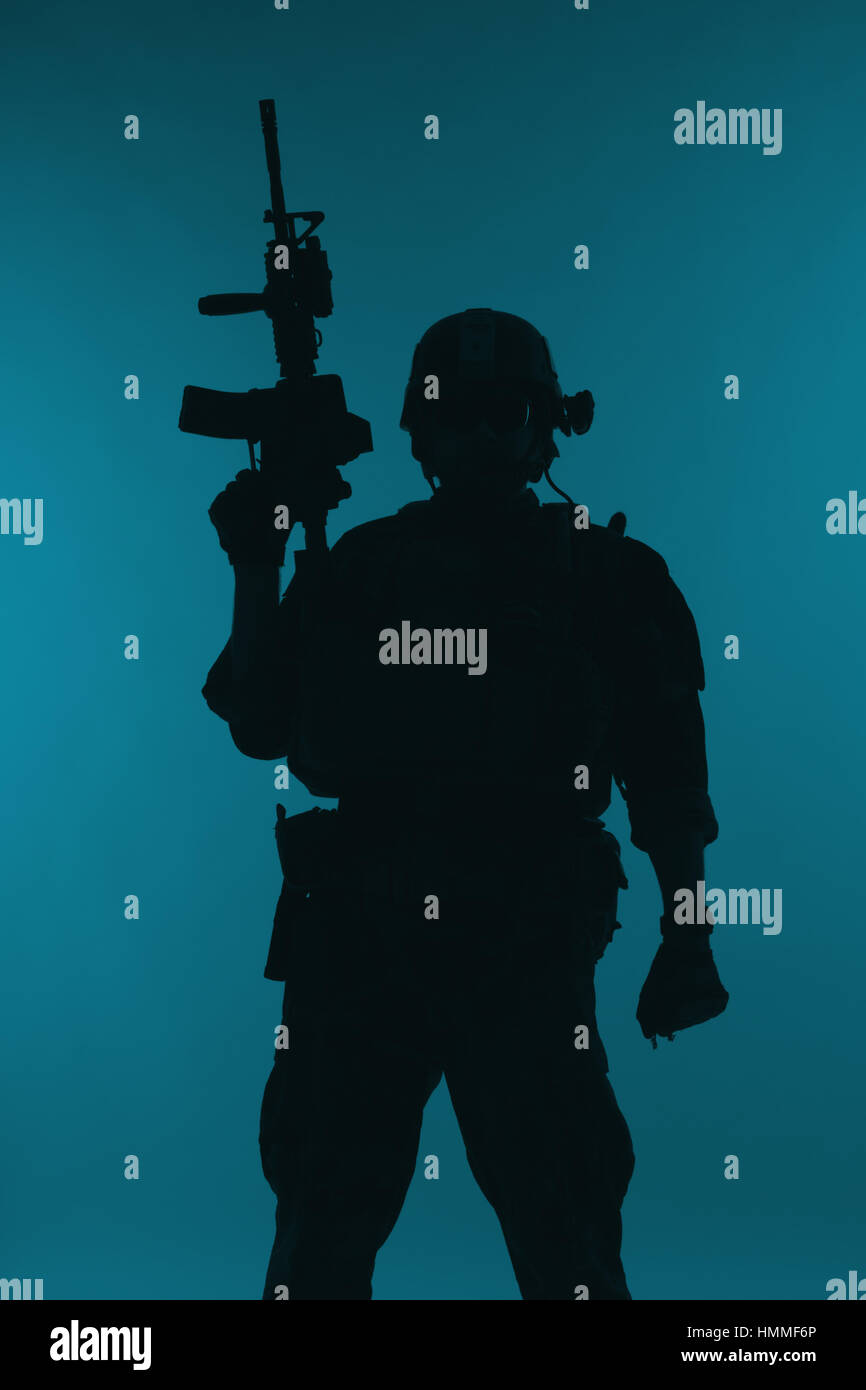 Marine Special Operator silhouette Stock Photo - Alamy
