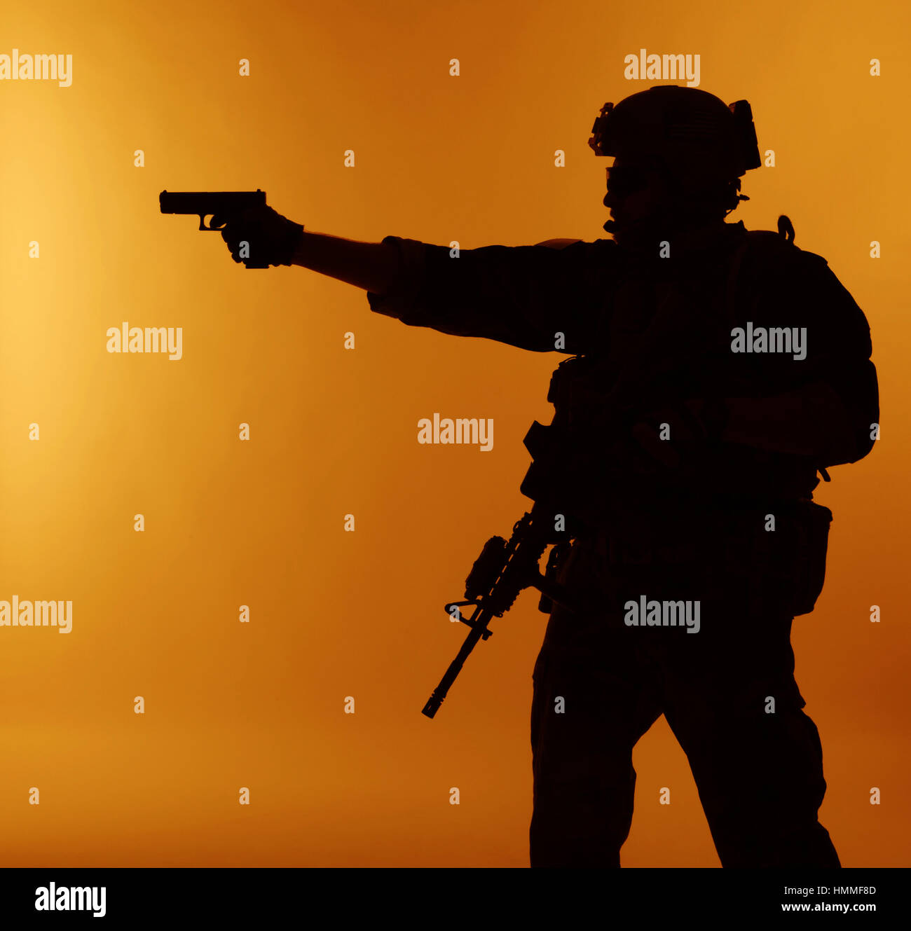 soldier with pistol Stock Photo - Alamy