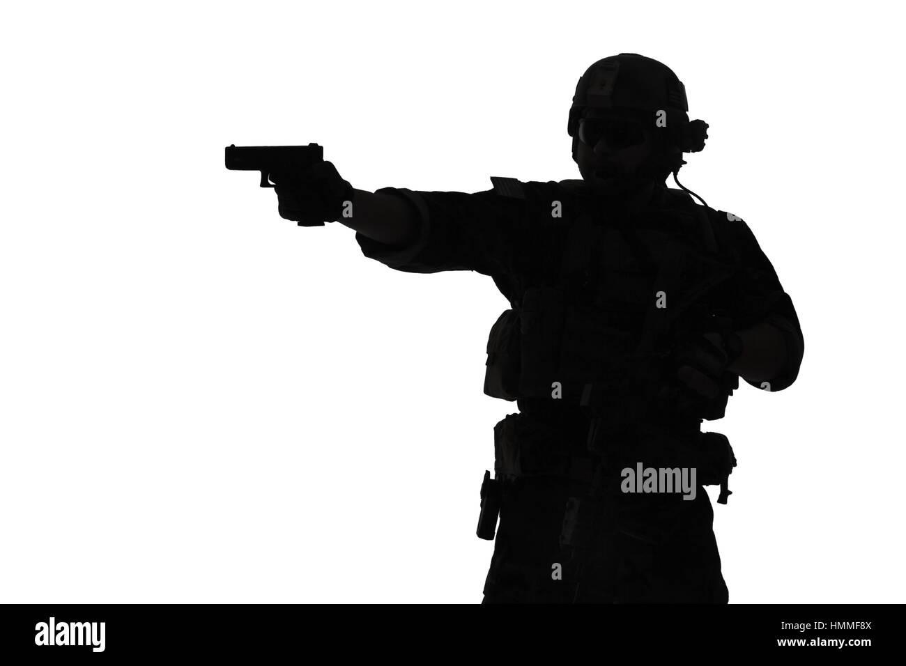 Soldier pointing pistol Cut Out Stock Images & Pictures - Alamy