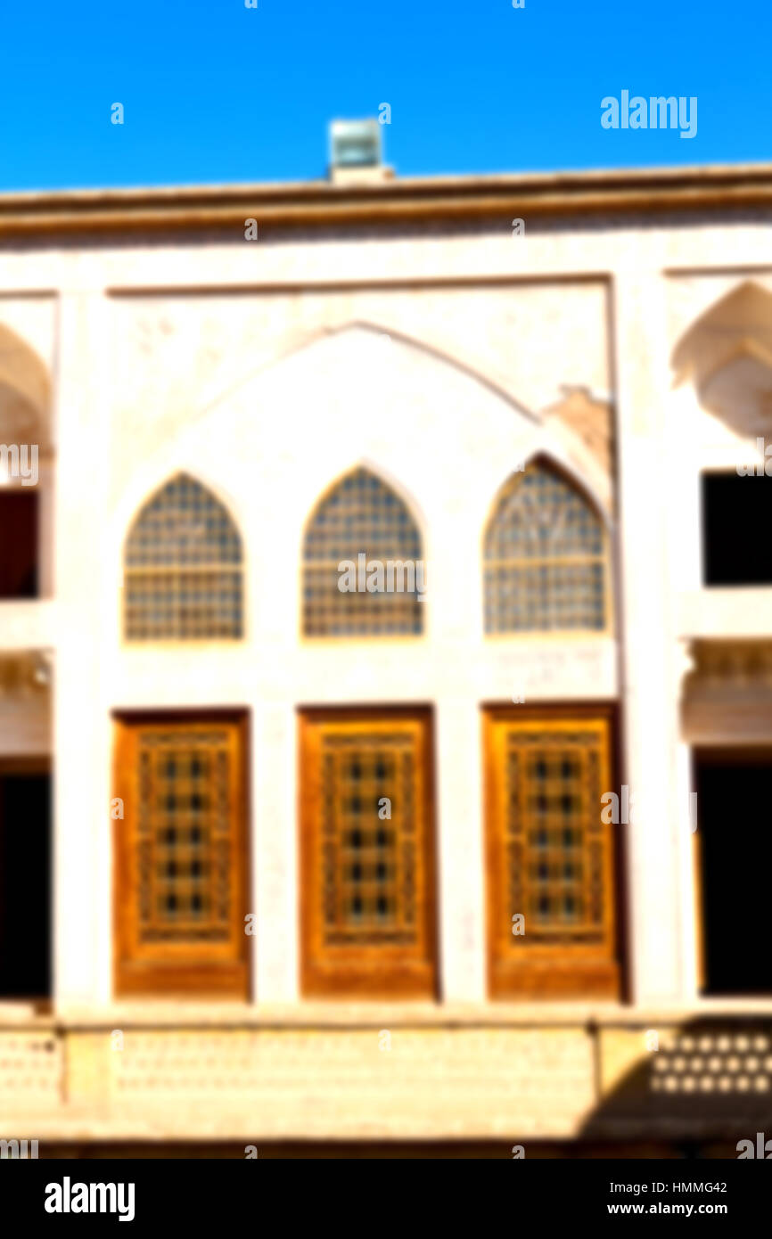 blur in iran kashan the old persian architecture window and glass in ...